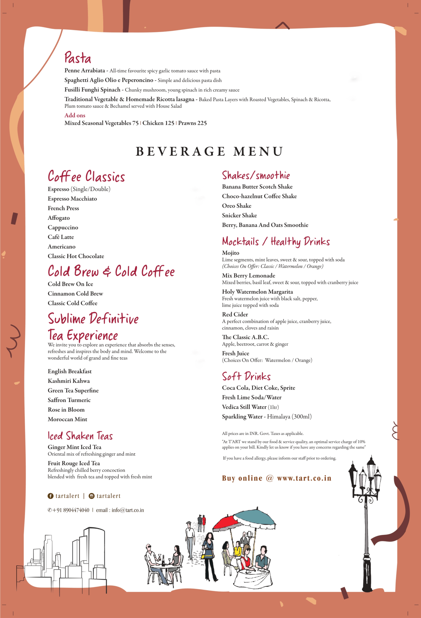 Cafe Menu – TART